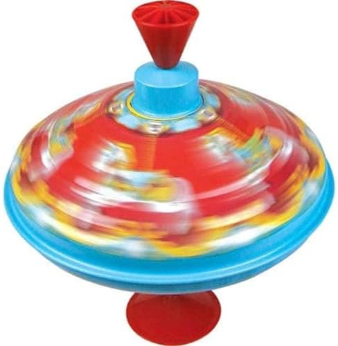Push Down Spinning Top Toy with LED and Music Peg-top Hand Spinning ...