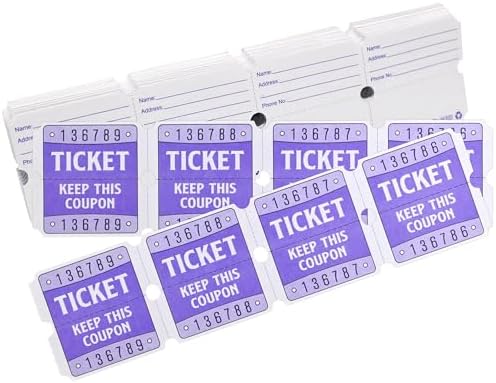 Amazon.com: L LIKED 100 Raffle Tickets, 50/50 Double Roll Tickets for ...