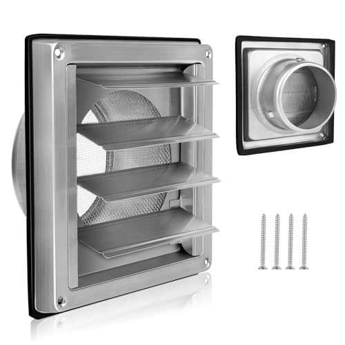 LALAGO Ventilation Grille 100 mm with Insect Protection Grille, 304 ...