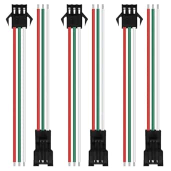 Amazon.com: 20 Pairs JST SM 3 Pin Led Strip Connector, 3 Pin Connectors for WS2812B WS2811 ...