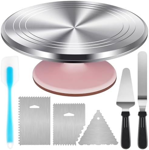 Amazon.com | Kootek Aluminium Cake Turntable Set, Baking Tools with ...