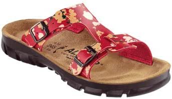 Alpro P 100 Womens Sandals Birko-Flor, Red Geranium, Size 37 EU with a ...