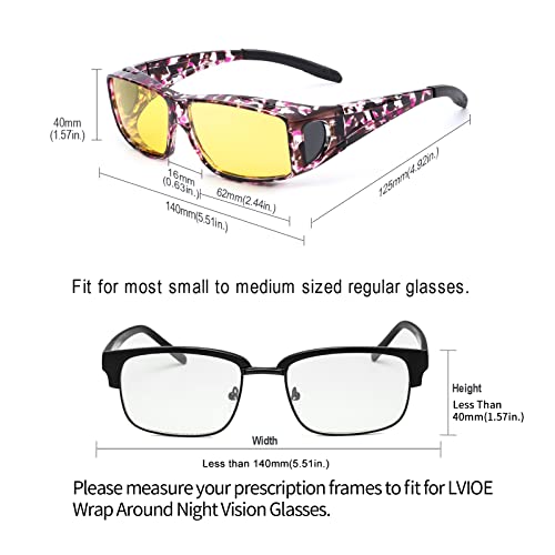 Snapklik.com : LVIOE Wrap Around Night-Vision Glasses, Fit Over ...