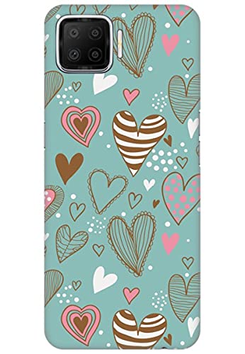 Hand Drawn Colourful Hearts Printed Back Cover Phone Case for Oppo F17 ...