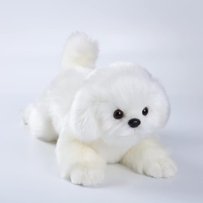 Amazon.com: CU-MATE Maltese Stuffed Animal Simulation Dog -Realistic ...
