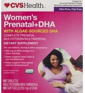 Amazon.com: CVS DHA Prenatal Multivitamin 2 Step Program Tablets - 60 ...