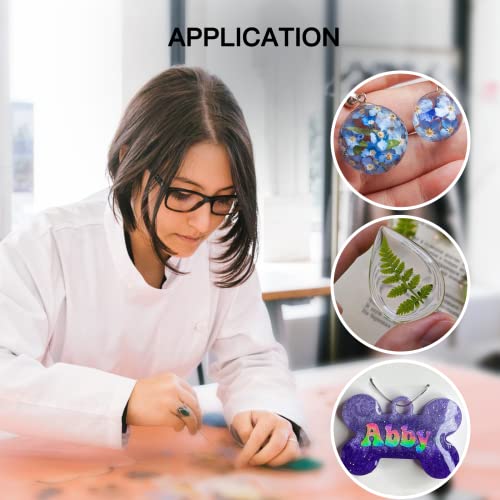 JDiction UV Resin Kit with Light, Super Crystal Clear Hard Resin Glue ...