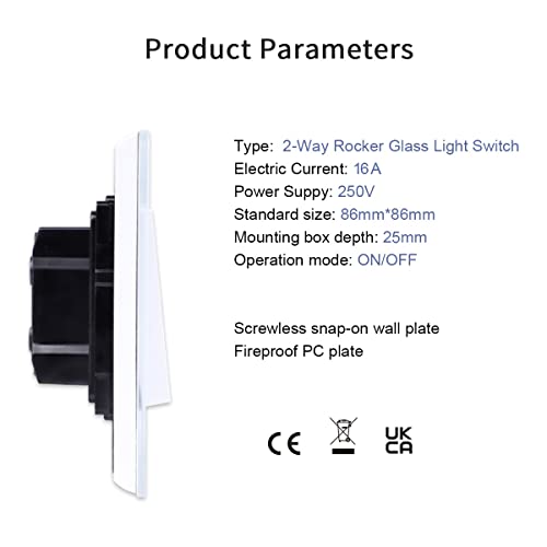 JIMEIDA White Light Switch, 16A Rocker Switch for LED Light, Start Stop ...