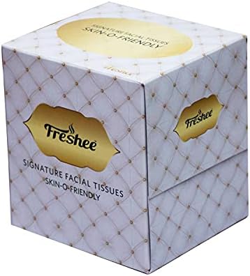 Freshee Facial Tissue Box, 2 Ply Cube Box with 80 Soft Facial Tissues ...