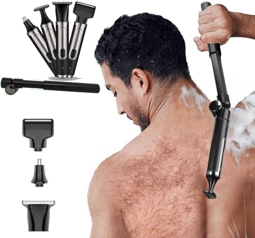 Fesatccoz 4-in-1 Men's Back Razor - Electric Back Razor with Adjustable ...
