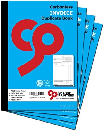 Cherry Carbonless NCR Invoice Book | Duplicate Book | A4 | 50 Sets ...