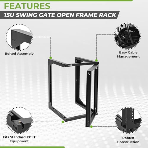 Buy NavePoint 15U Server Rack with Swing Gate - 15U Wall Mount Rack for ...
