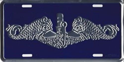 Amazon.com: Navy Submarine Dolphin Silver License Plate : Automotive