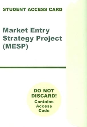 Buy Market Entry Strategy Project Access Code Card Book Online at Low ...
