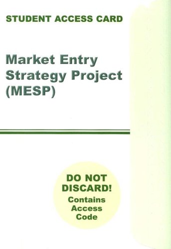 Market Entry Strategy Project Access Code Card: Pearson Education ...