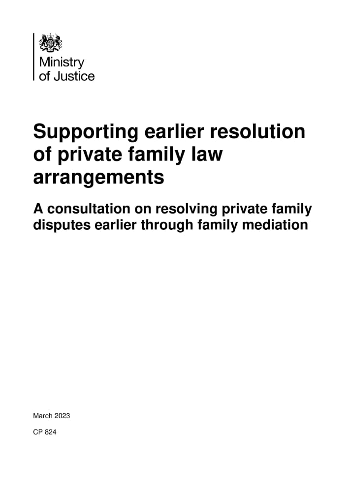 Supporting earlier resolution of private family law arrangements. A ...
