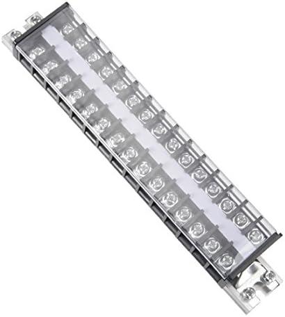 uxcell Barrier Terminal Strip Block 660V 30A Dual Rows 10P Rail Base ...