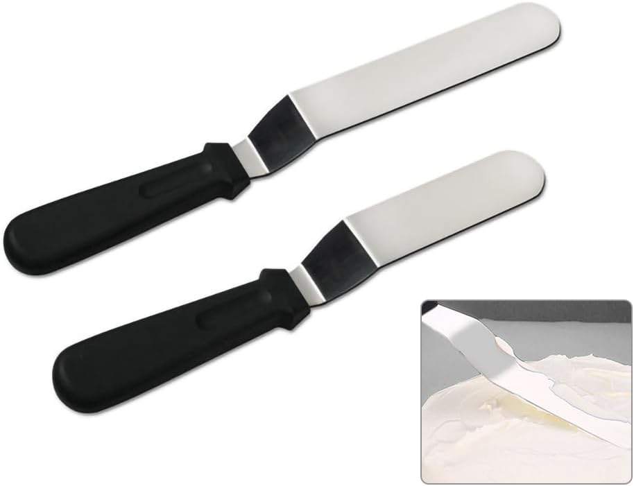 Amazon.com: ICSTM Offset Spatula,Black Stainless Steel Offset Spatula ...