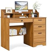 Amazon.com: Computer Desk with Drawers and Hutch Home Office Desk ...