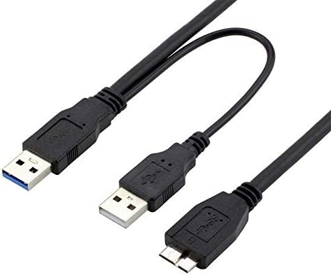 USB 3.0 Y Cable Micro Type B Male to Standard Type A Male Dual USB ...