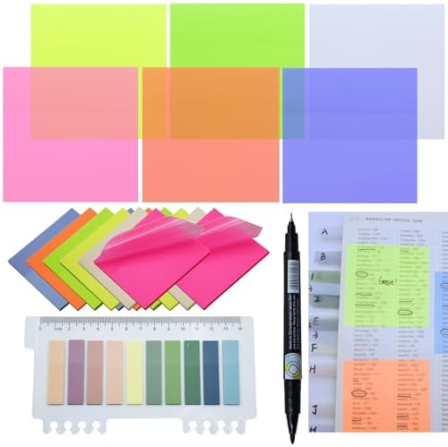 Amazon.com : YOUDEFUL 800Pcs Transparent Sticky Notes, 3"x3" Clear ...