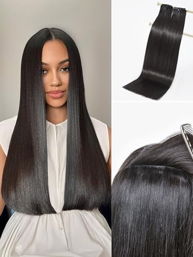 Amazon.com : LUVME Invisible Clip in Hair Extensions,20 Inch 2 Pack ...