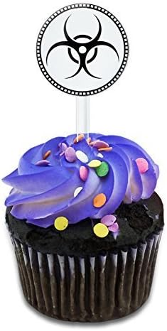 Amazon｜Biohazard Zombie Cake Cupcake Toppers Picks Set by Made on Terra ...