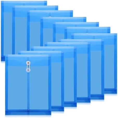 Amazon.com : 12 Pack Blue File Folders - Reusable Clear Plastic ...