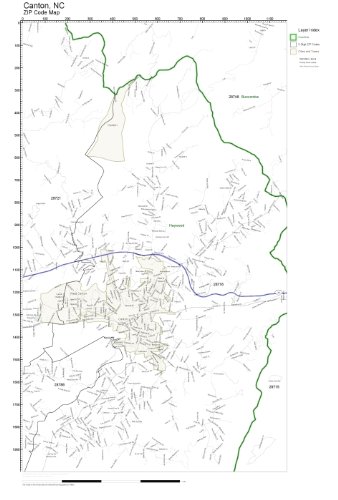 ZIP Code Wall Map of Canton, NC ZIP Code Map Laminated: Amazon.com ...