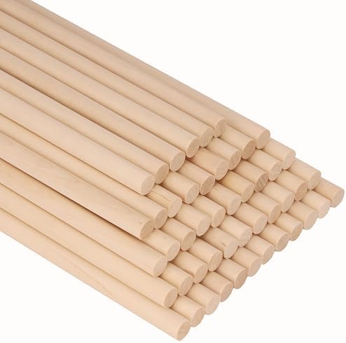 Belle Vous Wooden Dowel Rods (50 Pack) - Wooden Sticks for Crafts ...