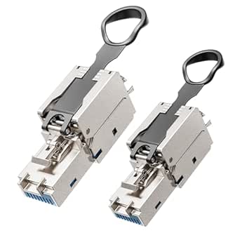 Amazon.com: VCELINK Cat7 RJ45 Connectors, Reusable Easy Tool-Free ...