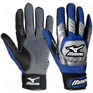 Buy Mizuno Techfire Batting Gloves Free Wristbands Youth Large Royal ...
