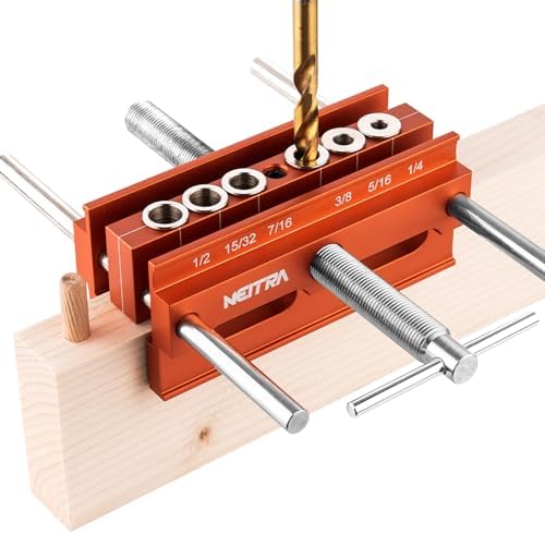 Neitra Self Centering Doweling Jig - 6 Drill Guides for Straight Holes ...