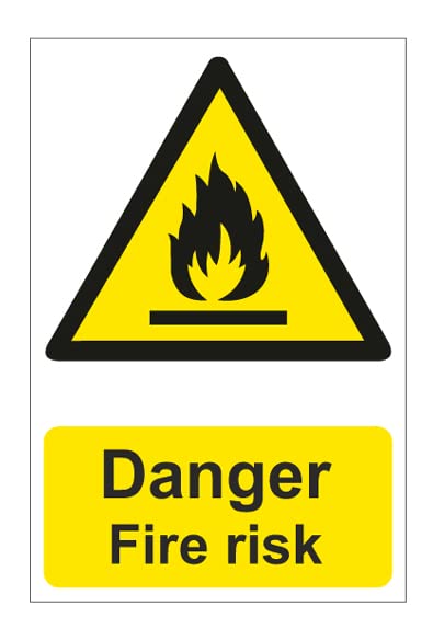 Danger Fire Risk Sign, Waterproof Sticker Signage : Amazon.in: Office ...