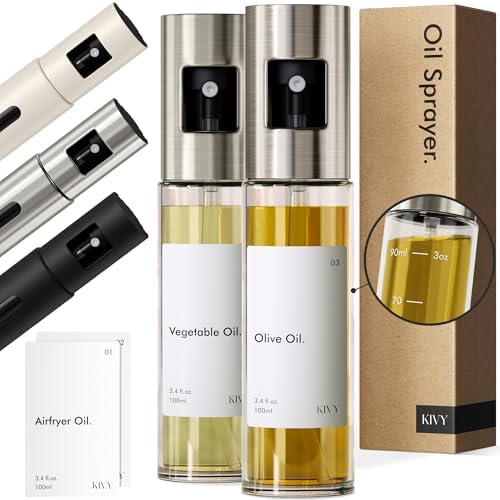 Amazon.com: KIVY Glass Oil Sprayer Set of 2 for Cooking, Salads, BBQs ...