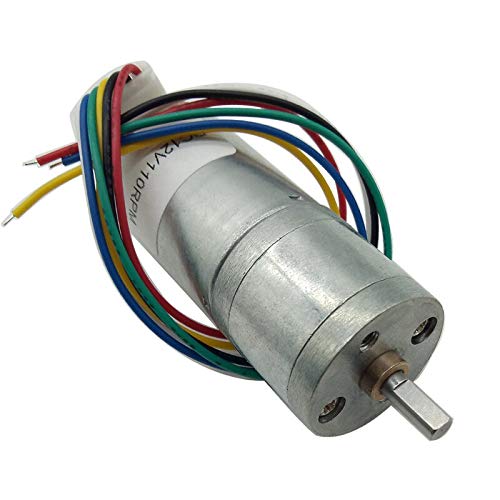 Amazon.com: Motor DC Encoder de motor con engranaje de CC 6V 12V 24V de ...