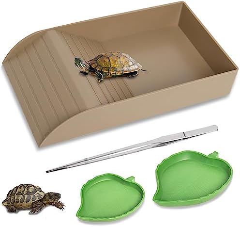 Amazon.com : Piwerod Reptile Feeding Dish with Ramp and Basking ...