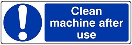 300mmx100mm Clean Machine After Use Catering Sign Sticker Self Adhesive ...