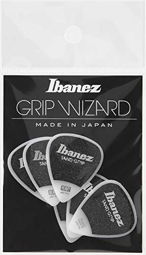 IBANEZ Grip Wizard Series Sand Grip Flat Pick - White Pack of 6 ...