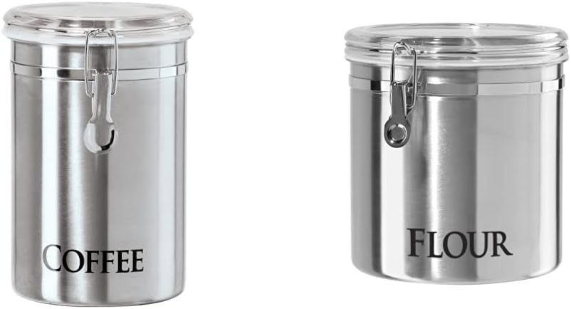 Amazon.com: OGGI Stainless Steel Canister 62oz - Airtight Clamp Lid ...