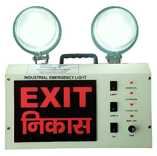SKP Powder Coated Metal Industrial Emergency Light with Exit and Nikash ...