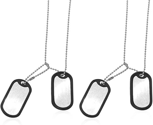 EUPSIIU 2 Pcs Personalised Stainless Steel Military Dog Tags, Army ...