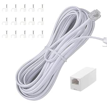 Amazon.com: HIPATU Phone Extension Cord 66 Ft, Phone Cord Telephone ...