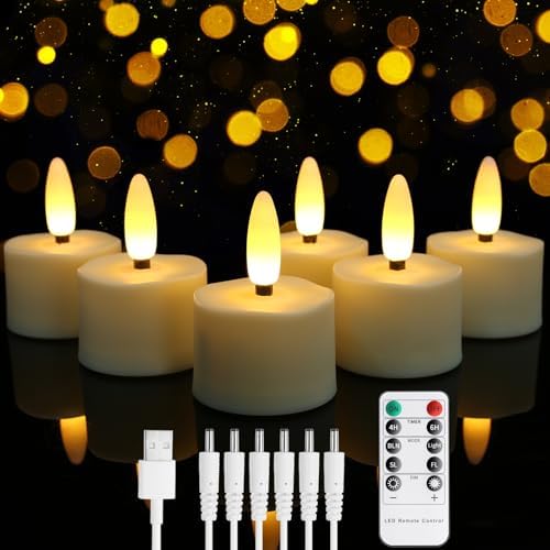 Neween Rechargeable Candles Tea Light with Remote Timer, Battery ...
