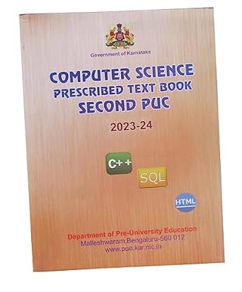 Shyamaraj Combo Pack:- Karnataka 2nd PUC 2023 Computer Science Text ...