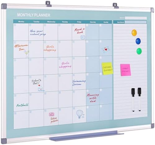 Amazon Basics 24" x 36" Monthly Whiteboard Calendar with Cork Board ...