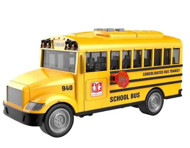 Jack Royal School Bus Van Toy Friction Powered City Service Vehicle w ...
