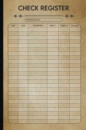 Amazon.com: Check Register: Check Log Book to Track Payments and Deposits, 6 Column , 6 x 9 in ...