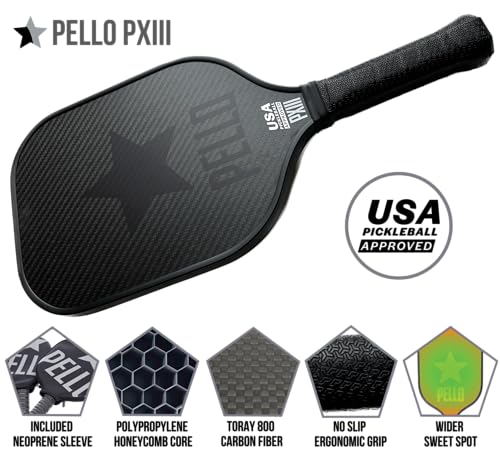 PXIII Pickleball Paddles Carbon Fiber | Elongated USAPA Approved | Pro ...