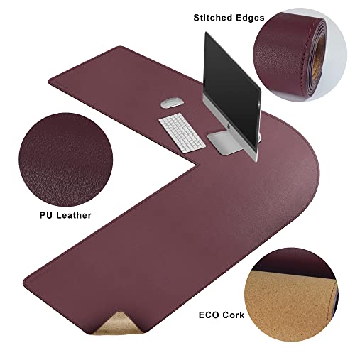 Snapklik.com : MAIDERN 51 Inch L Shaped Corner Desk Mat, Cork & Leather ...